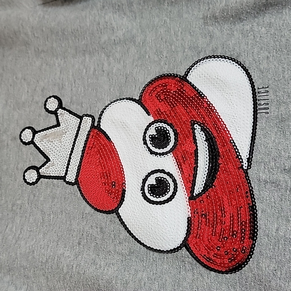 Justice | Shirts & Tops | Justice Girls Gray W Candy Cane Poop Emoji ...